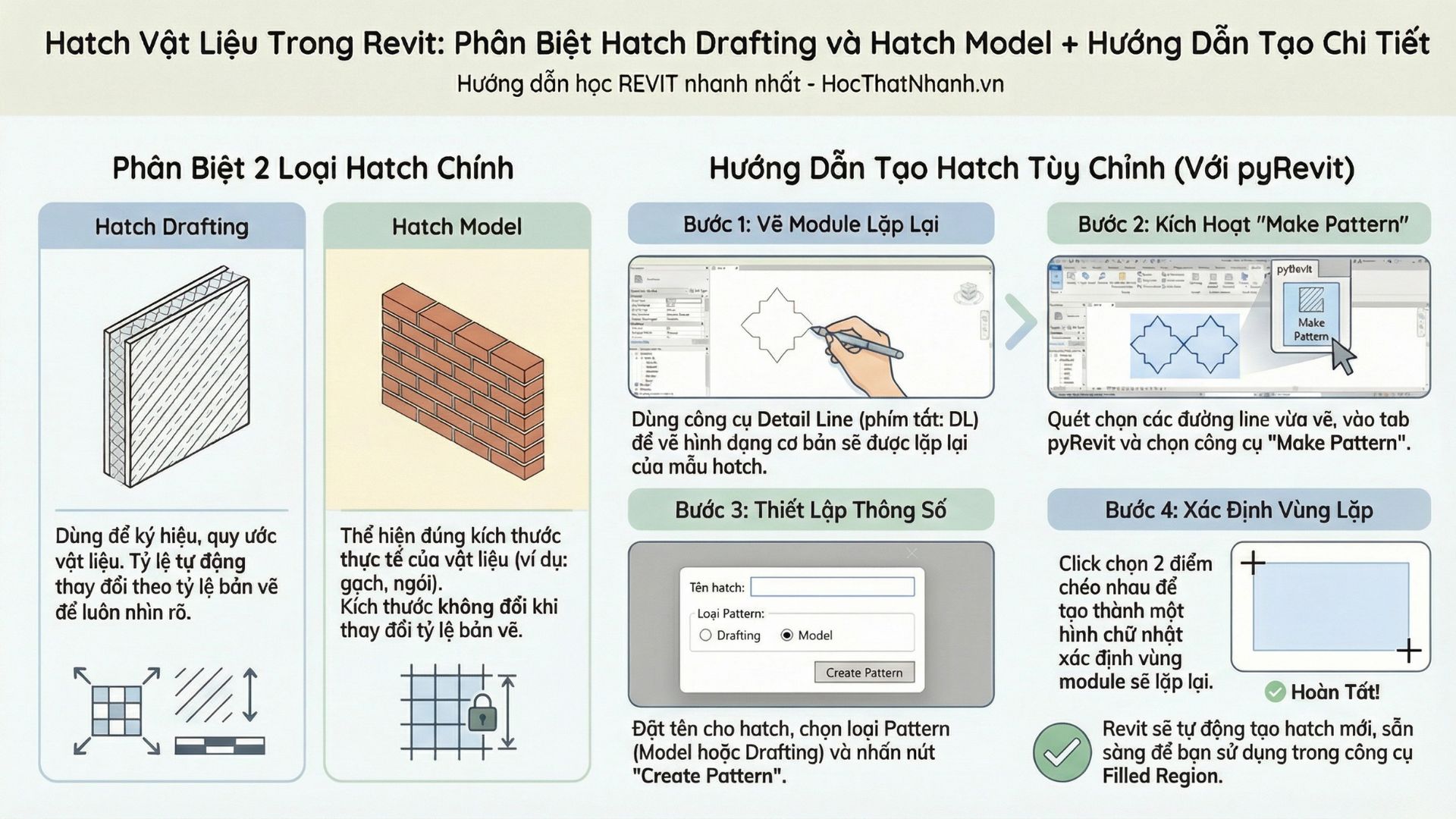 Hatch Vật Liệu Trong Revit: Phân Biệt Hatch Drafting và Hatch Model ...