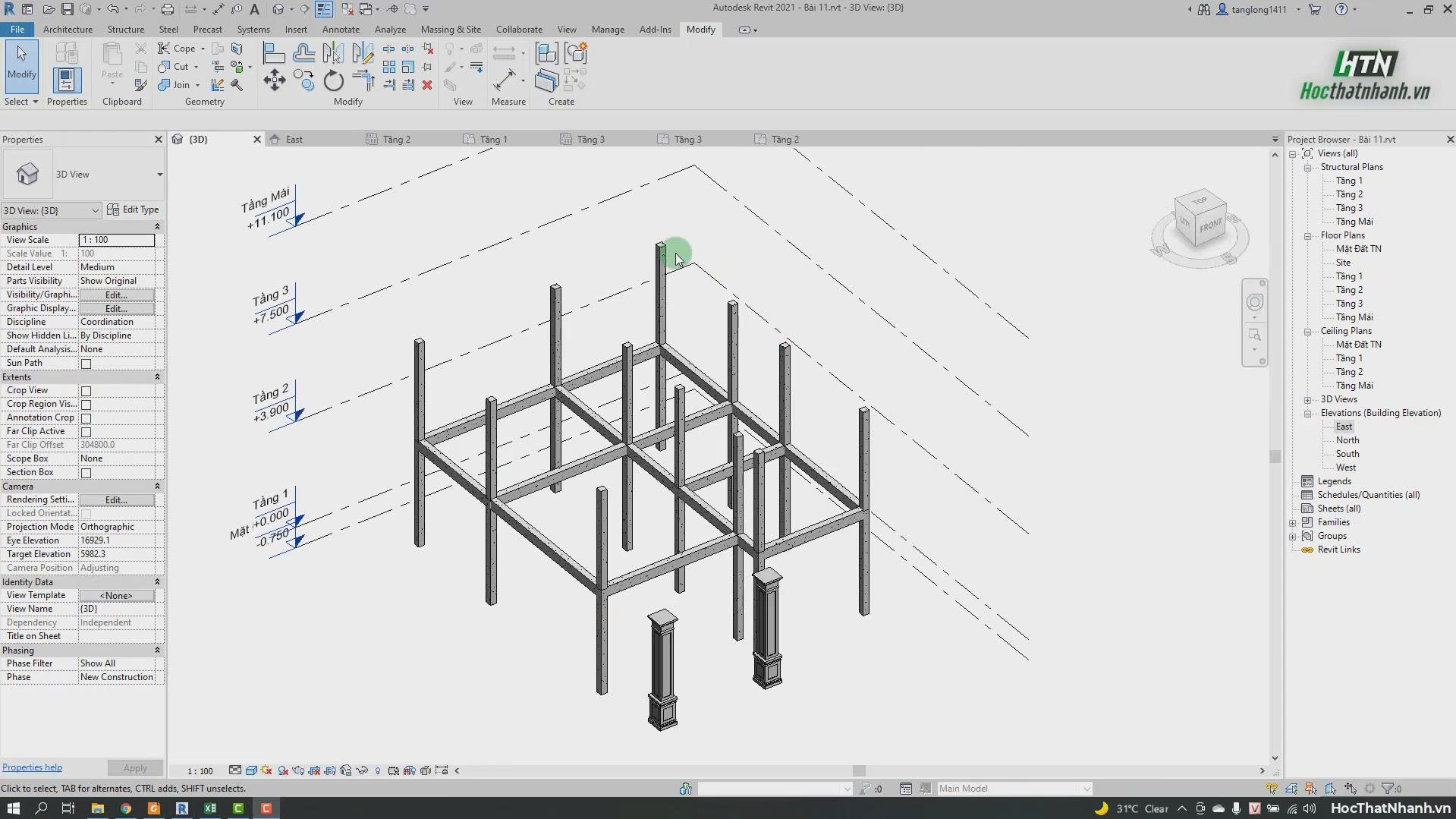 Bố trí Dầm Beam System & 2 Cách lựa chọn hiển thị trong Revit ...