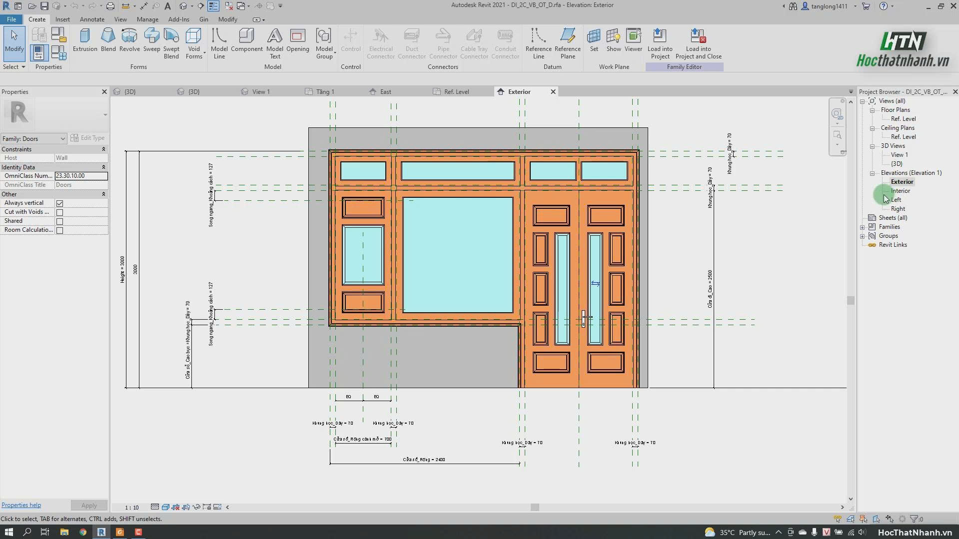 Hướng dẫn cách tạo cửa sổ và cửa đi trong Revit nhanh chóng - Học Thật ...