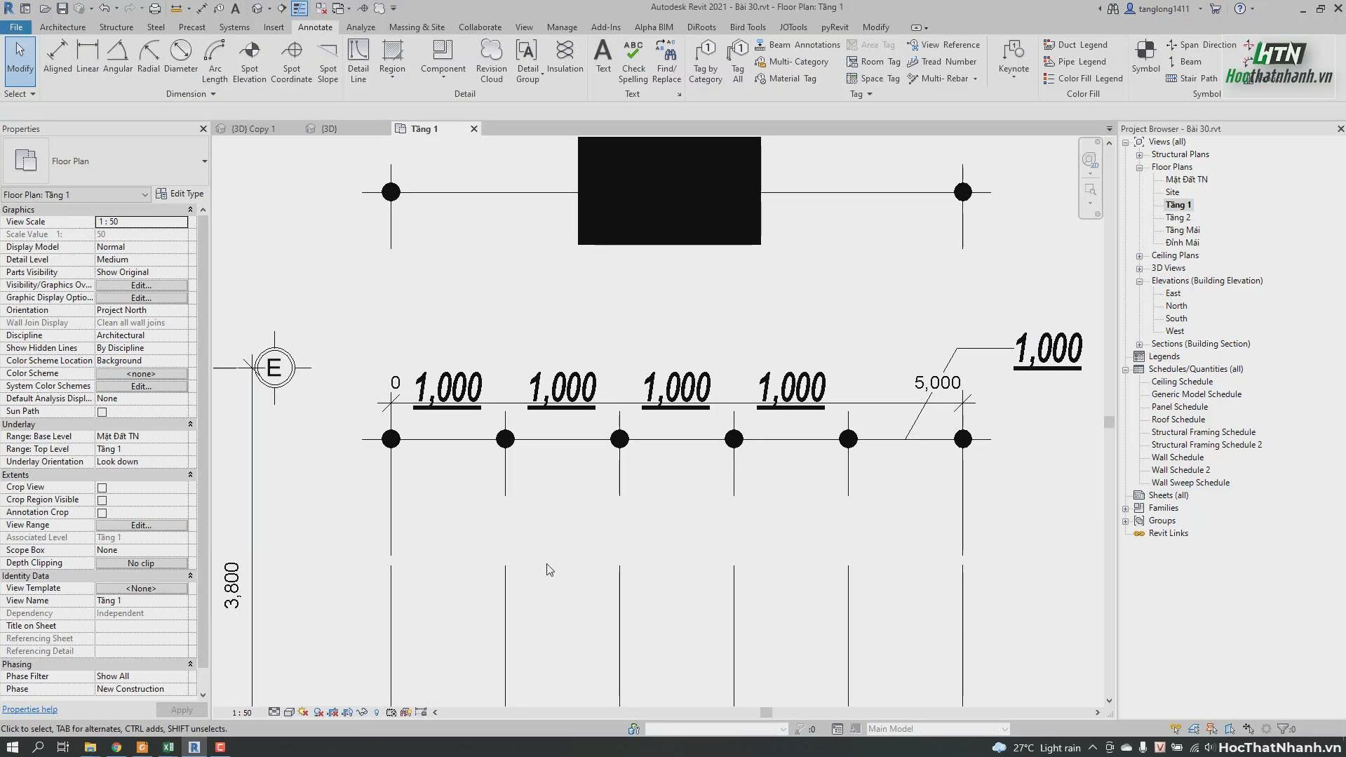 Hướng dẫn sử dụng Dimensions trong Revit để ghi kích thước nhanh và ...