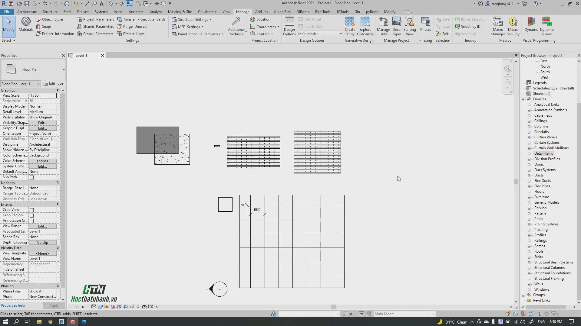 Hatch Vật Liệu Trong Revit: Phân Biệt Hatch Drafting và Hatch Model ...