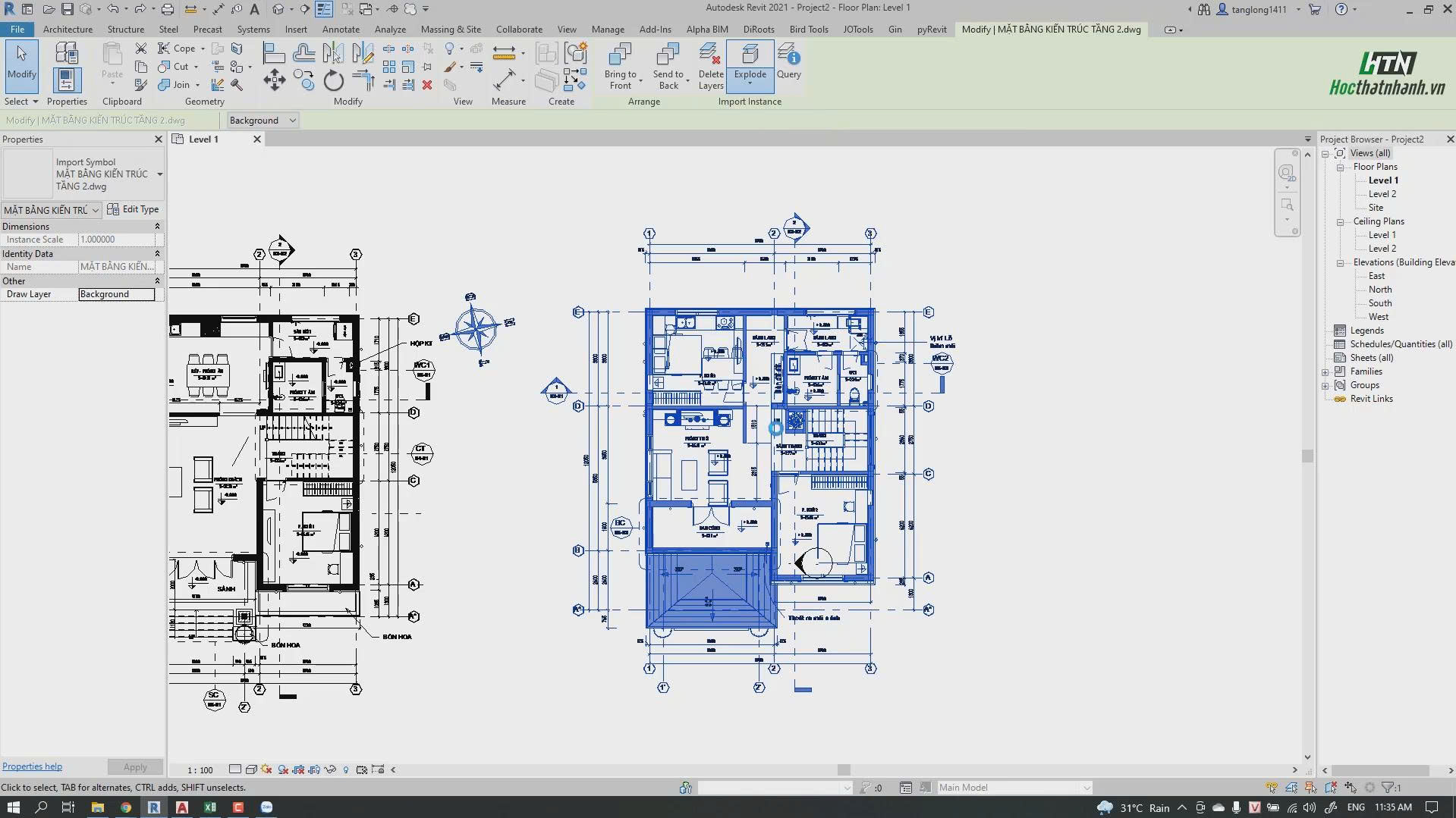 Hướng Dẫn Chi Tiết Link CAD, Import CAD và Quản Lý Liên Kết Trong Revit ...